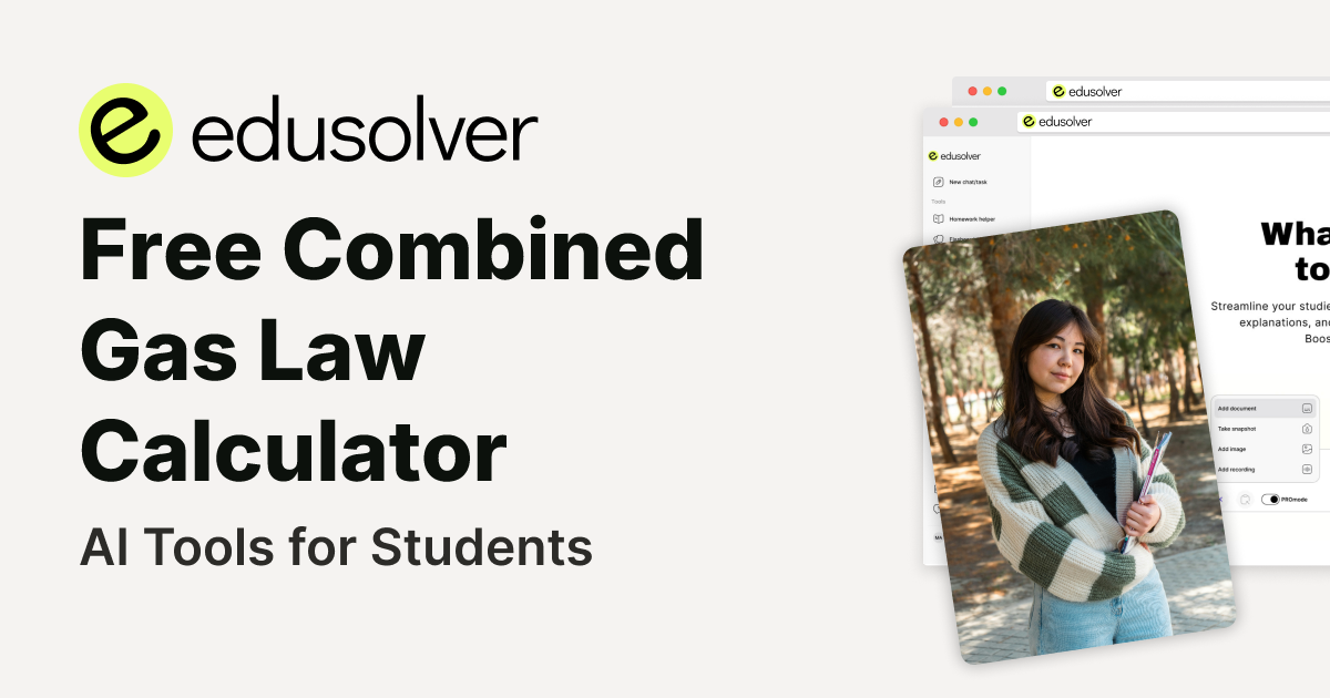 Free Combined Gas Law Calculator