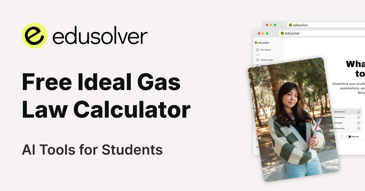 Free Ideal Gas Law Calculator