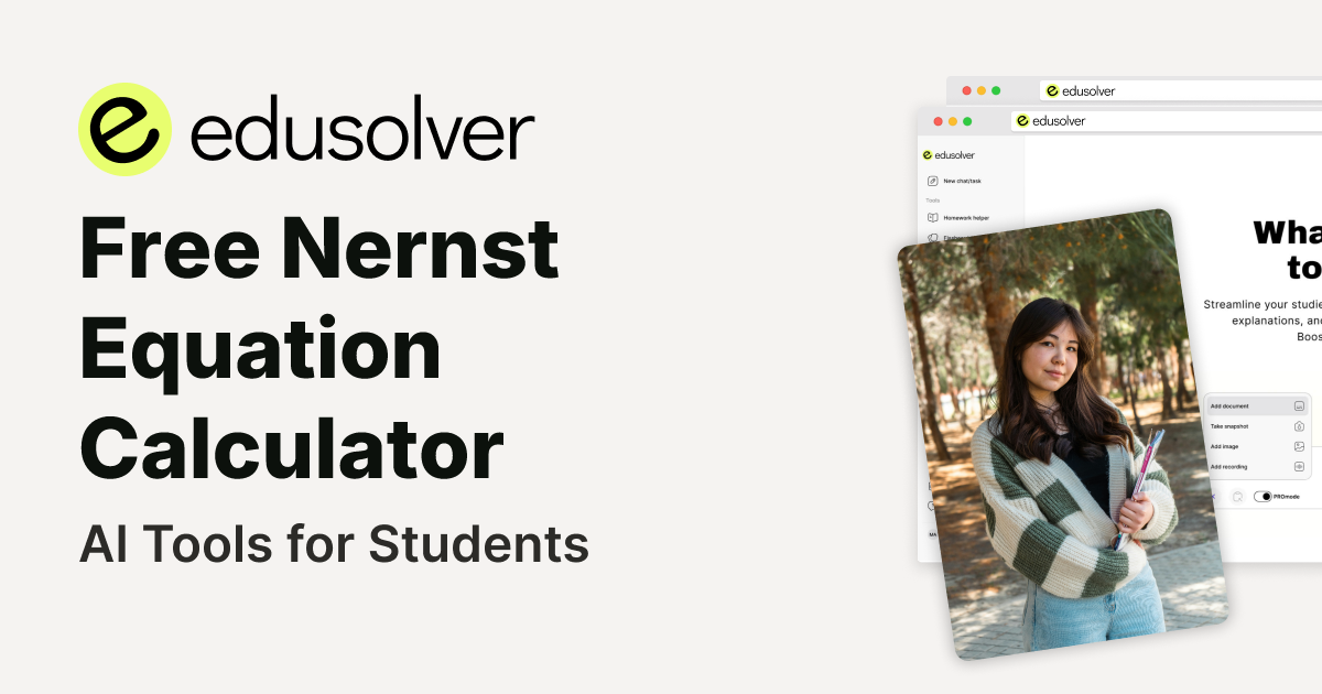 Free Nernst Equation Calculator