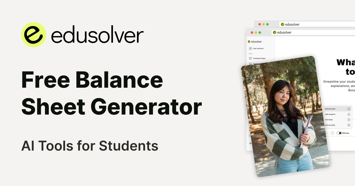 Free Balance Sheet Generator