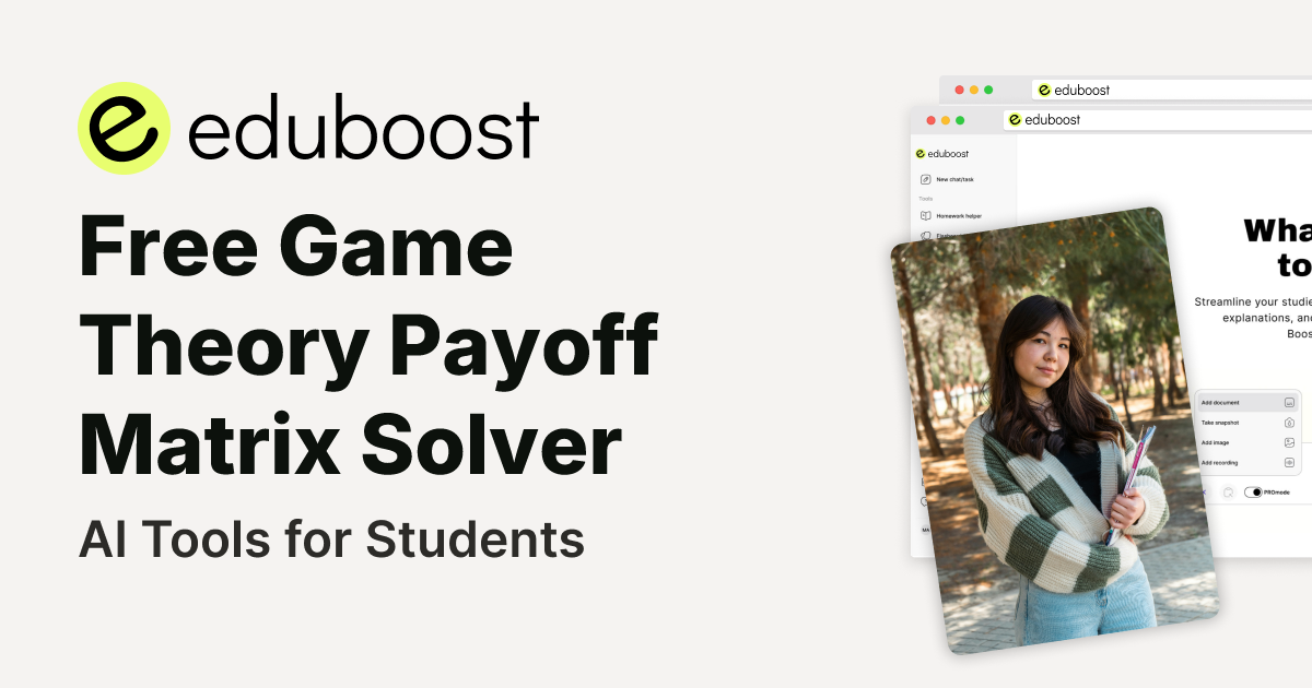 Free Game Theory Payoff Matrix Solver